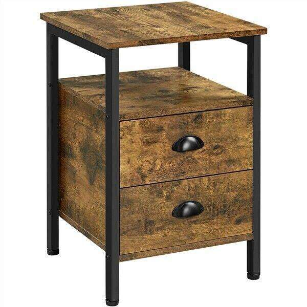YKWQ End Table with Drawer and Open Shelf Rustic Wooden Side Table Nightstand Bedroom Table Computer Desk Gaming Desk Standing Desk Office Desk Home Office desks Desk with Drawers Small Table Ga