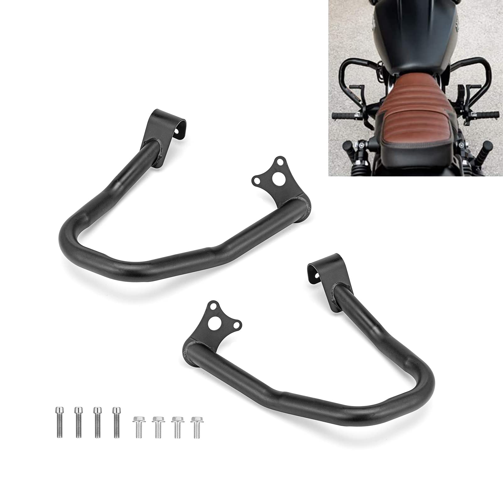 XJMOTO Black Engine Guard Frame Crash Bar Protection Highway Crash Bar Kit Compatible with 2015-2024 Indian Scout/ Scout Sixty/ Scout Bobber