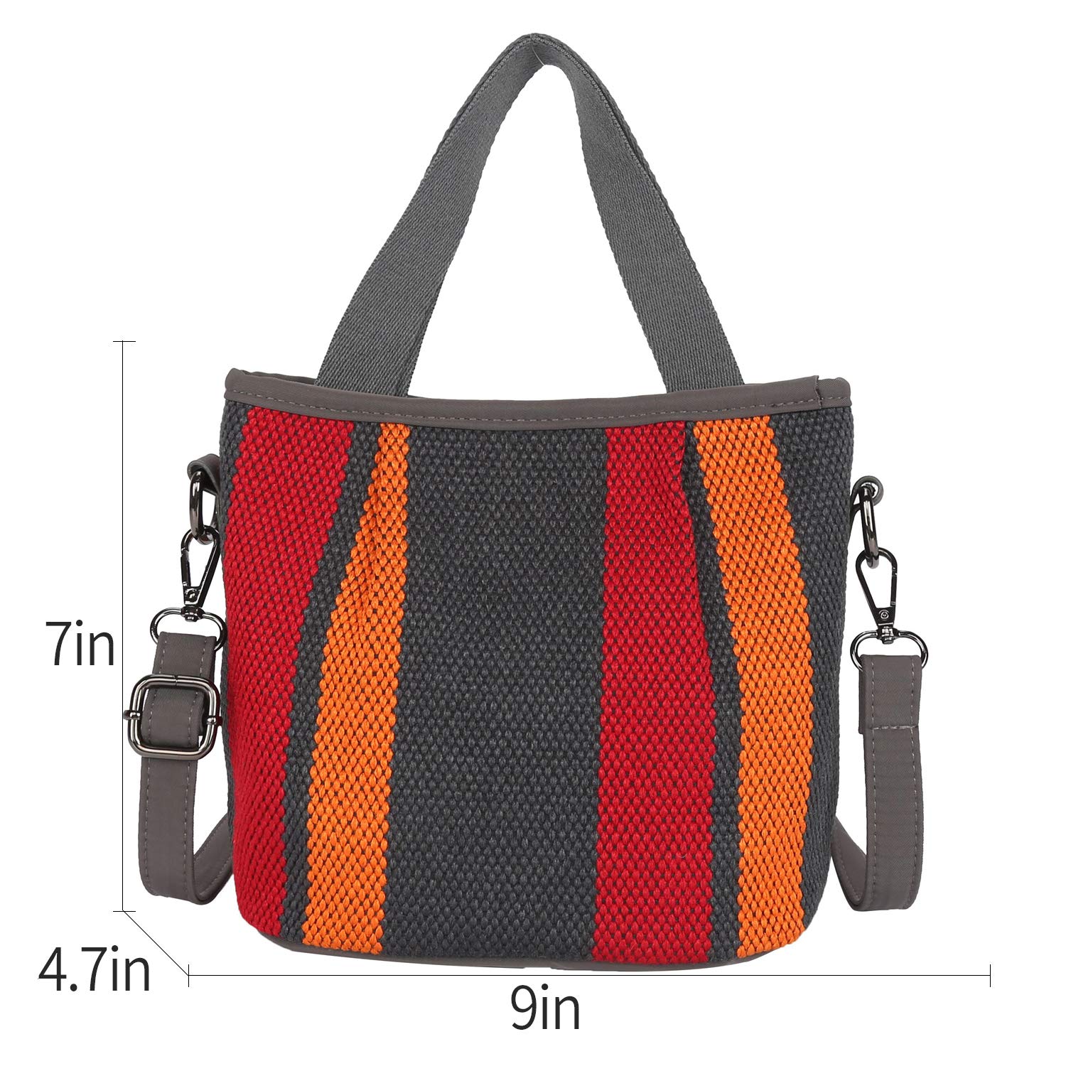 Women Canvas Handbags Crossbody Shoulder Bag Casual Work School Shopper Hobo Top Handle Handbag (figure4)
