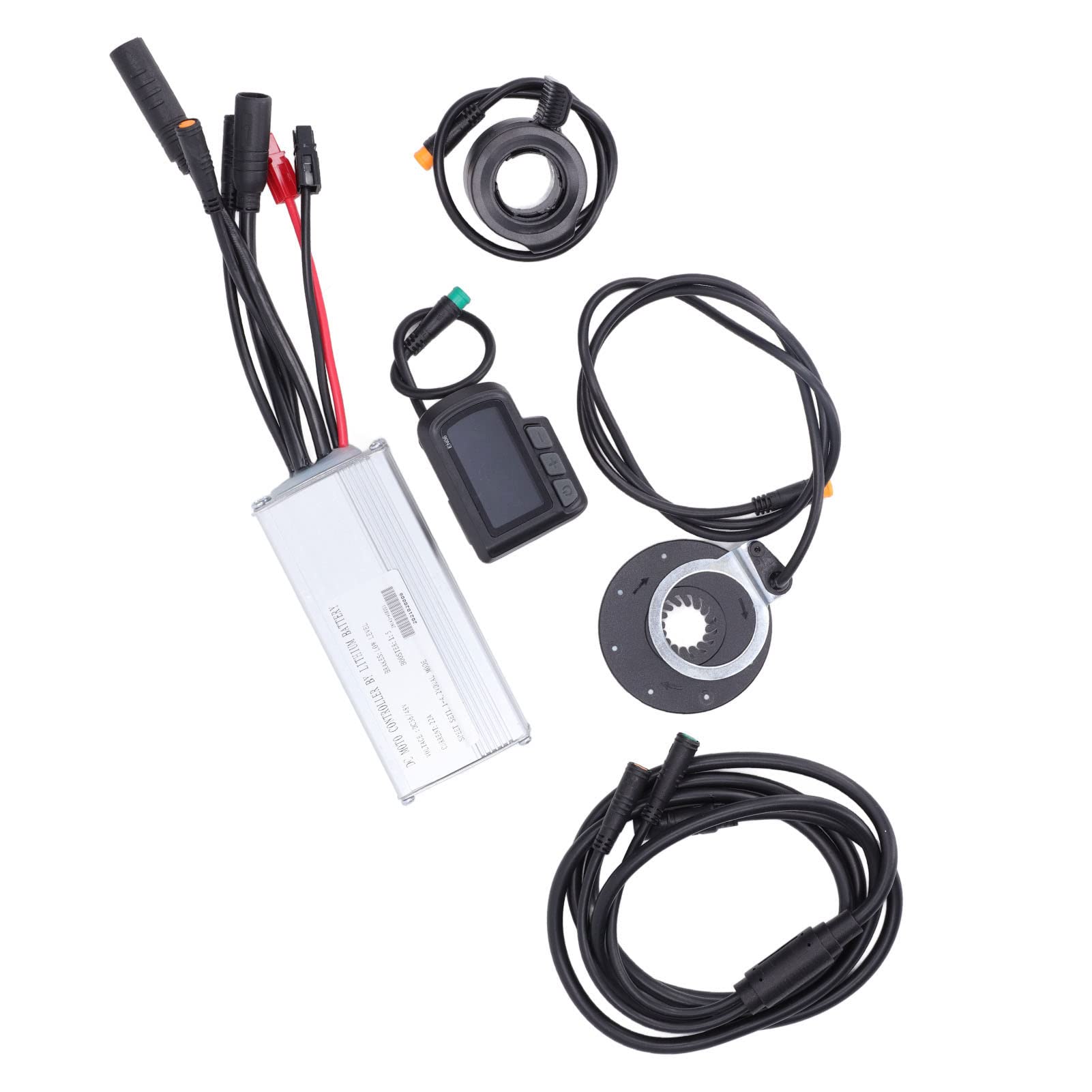 WERI Bike Lithium Battery Modified Controller Kit, Heat Dissipation Electric Bike Motor Controller Set Grooved Design with EN06 Meter for Folding Vehicles