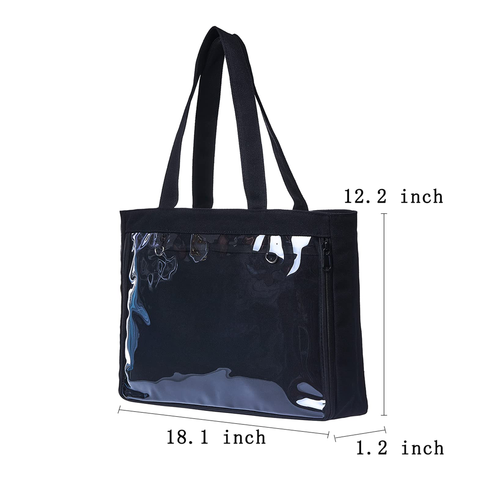 Women Ita Tote Purse Handbags Cute Clear Hobo Shoulder Bag Large Capacity for Pins Display Cosplay (LightBlue)