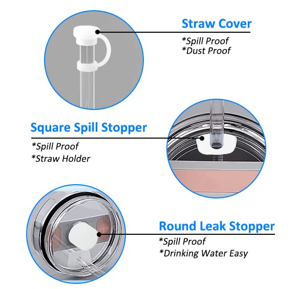 Upmely Silicone Spill Stopper for Stanley Cup 1.0 40oz 30oz,Leak Stopper Compatible with Quencher H2.0 FlowState Tumbler 30oz 40oz for stanley accessories 6pack