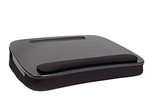 Sofia + Sam Multi Tasking Lap Desk with Memory Foam Cushion | Wrist Rest Cushion | Fits Laptops Up to 15" | Tablets Up to 9.6" | Smart Phones Up to 3.5" | Black Top | Computer Lap Tray