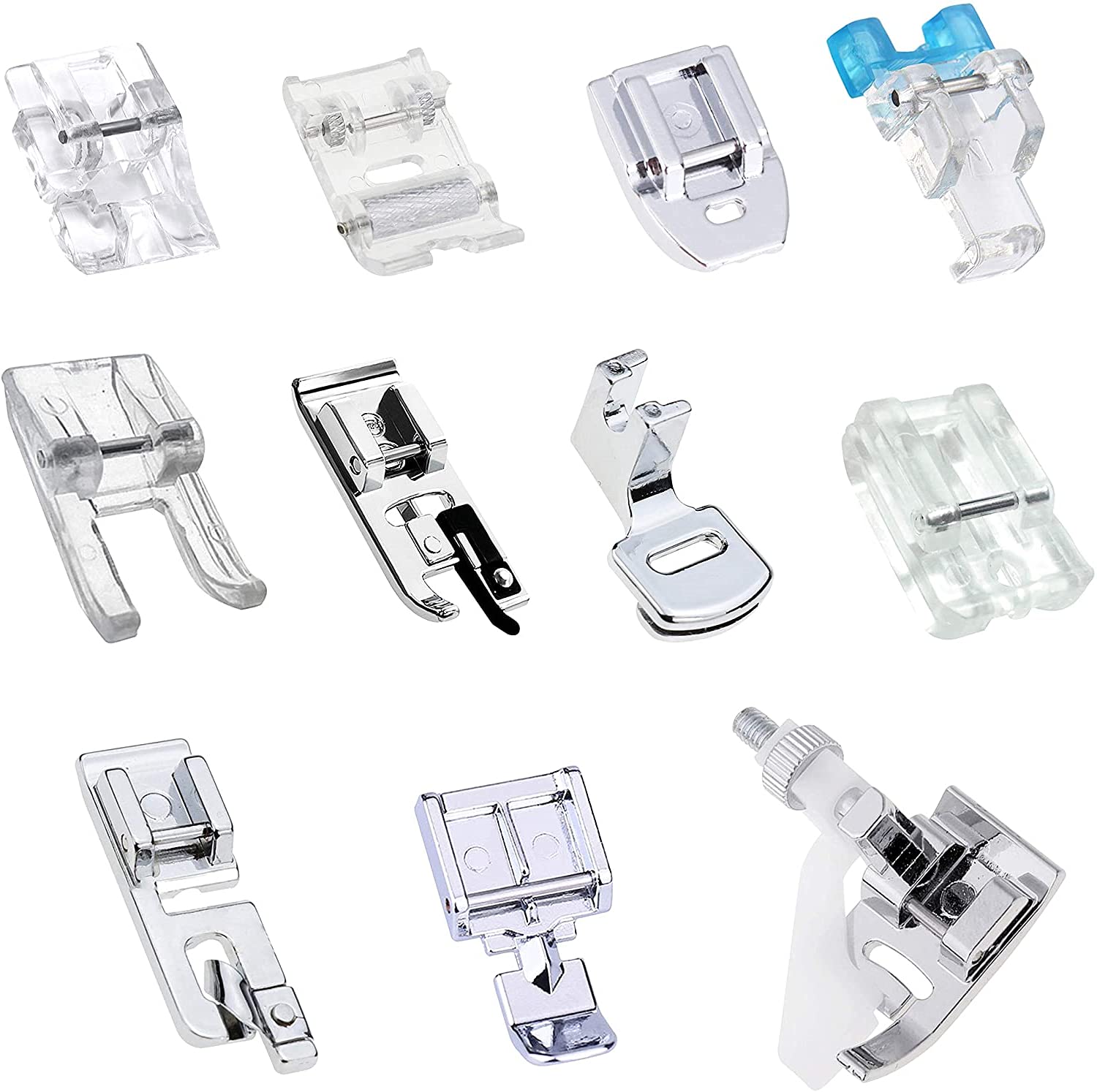 YOFAN 11 pcs Sewing Machine Presser Feet Set,Multifunction Presser Foot Parts Accessories for Brother, Babylock, Singer, Janome, Kenmore (11-Pack #2)