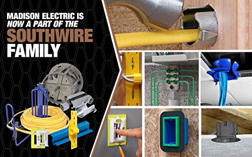 Southwire MSB1G One Device Adjustable Depth, Heavy Duty 42lb. Mounting Screws Included 1-GANG PVC ELECTRICAL BOX, Gray