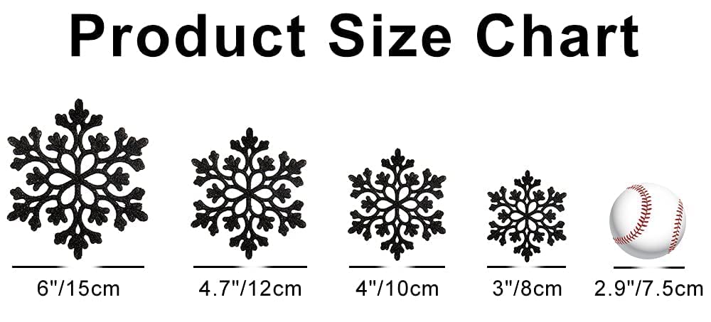 XmasExp 150mm/6inch large Glitter Snowflake Ornaments Set Christmas Tree Hanging Plastic Decoration for Xmas Party Wedding Anniversary Window Door Home Accessories (20pcs,Silver)