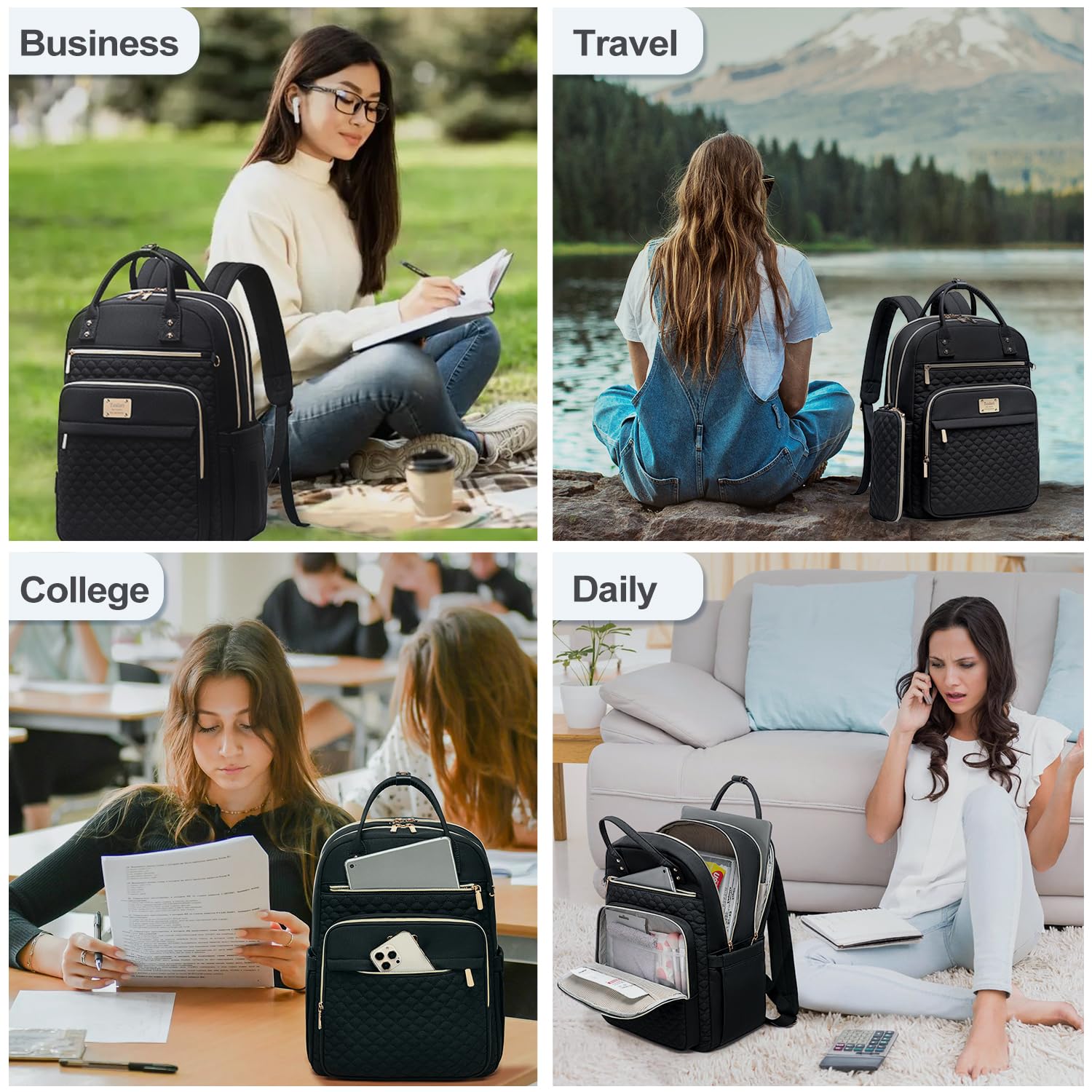 Tealari Laptop Backpack For Women,15.6 Inch Laptop Backpack For Work Business,Travel Backpack,College Teacher Backpack Wallet