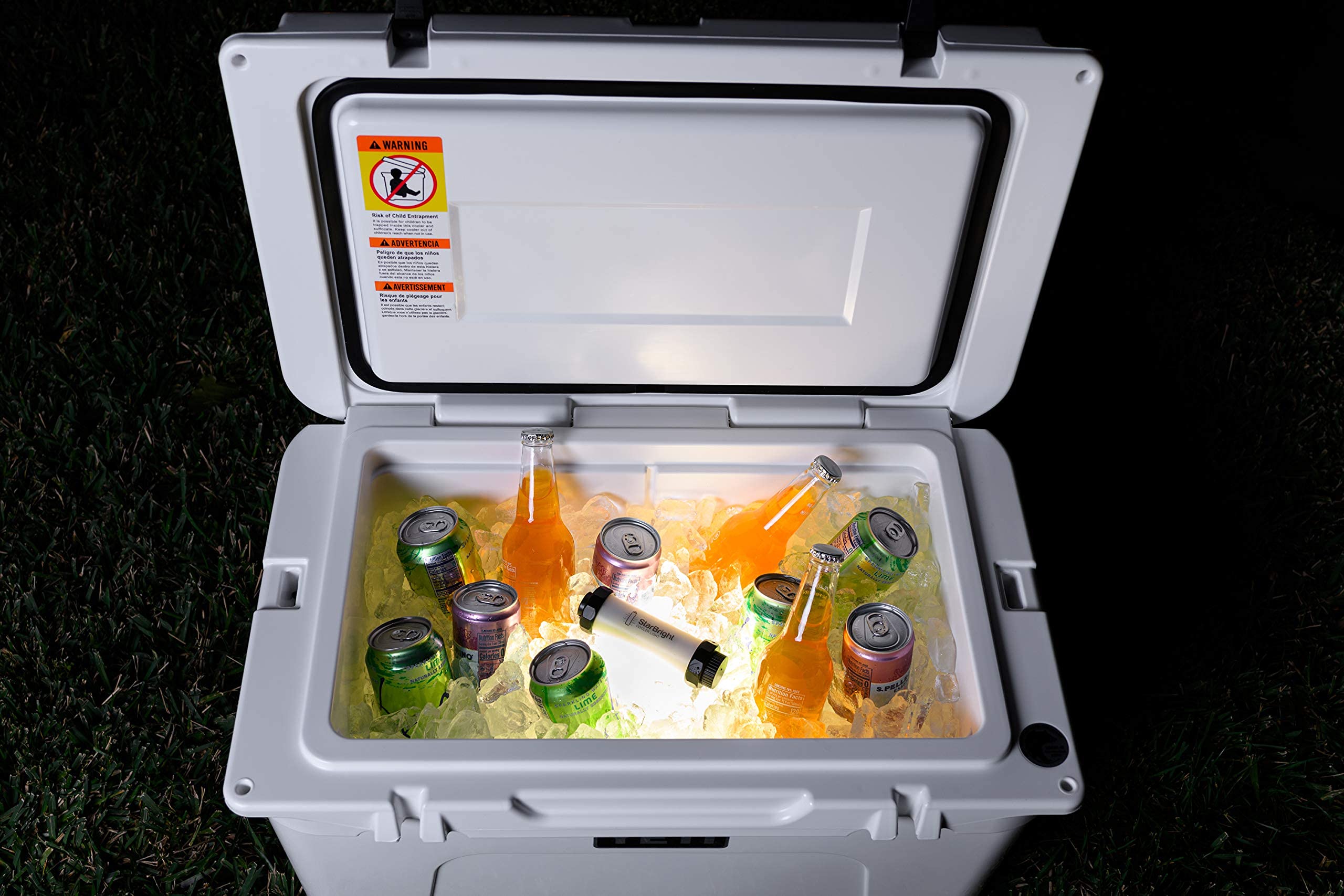 StarBright Rechargeable Universal Cooler LED Light - 5.35x1.61x5.35 inches - Compatible with YETI, RTIC, ORCA, Igloo, Coleman, and More - USB-Chargeable Battery, No Mounting or Installation Required