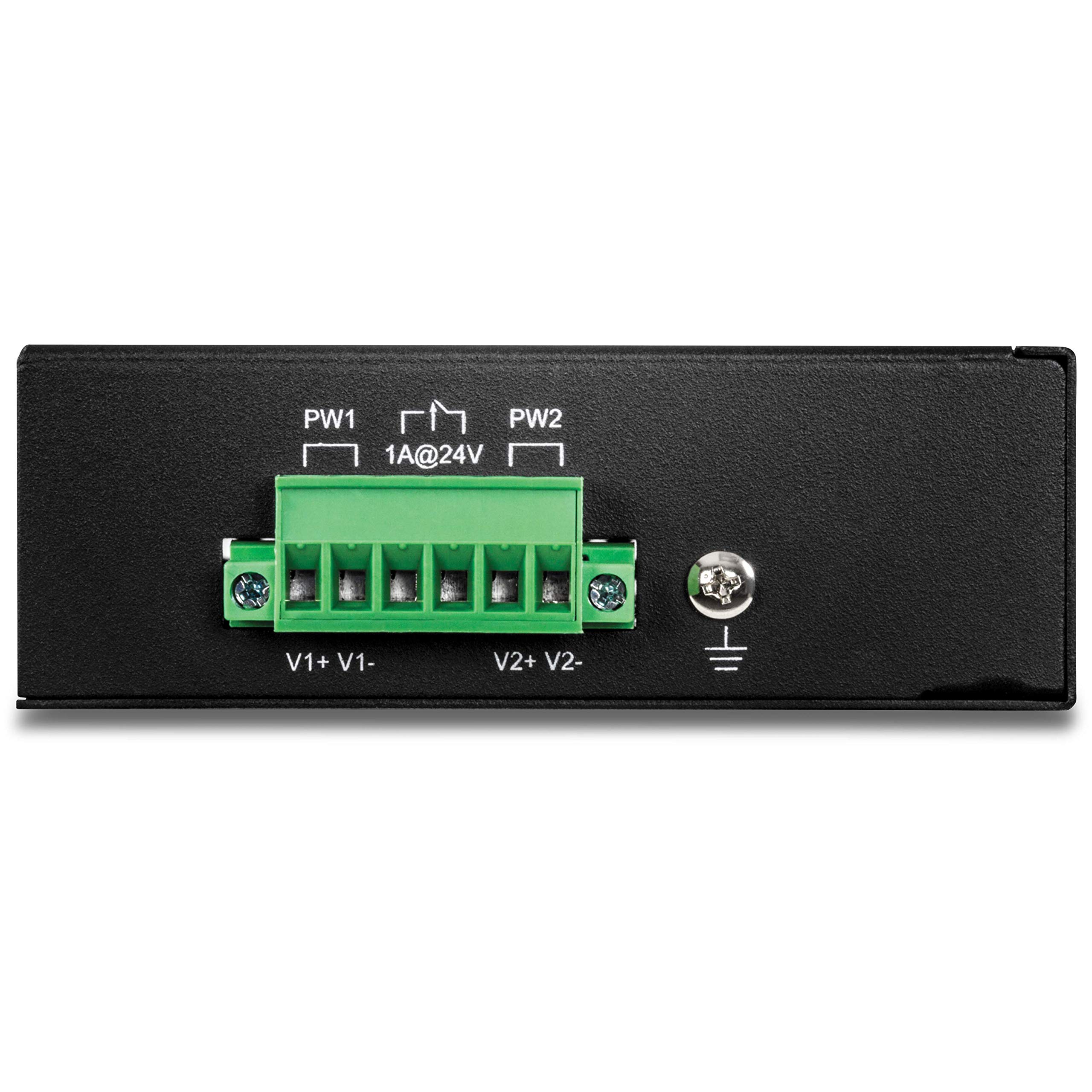 TRENDnet 8-Port Industrial Unmanaged Fast Ethernet DIN-Rail Switch, TI-E80 8 x Fast Ethernet Ports, 1.6Gbps Switching Capacity, IP30 Metal Switch, Lifetime Protection, Black