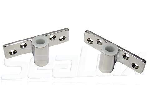 SeaLux Marine 316 Stainless Steel Side Mount Oarlock Sockets for 1/2" Shank (Pair)