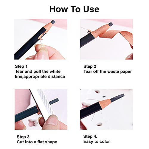 Waterproof Eyebrows Pencil Microblading Eyebrow Pen Supplies Pull Cord Peel-off Brow Pencil Create Long-Lasting Clear Wild Eyebrows (5 Dark Brown)