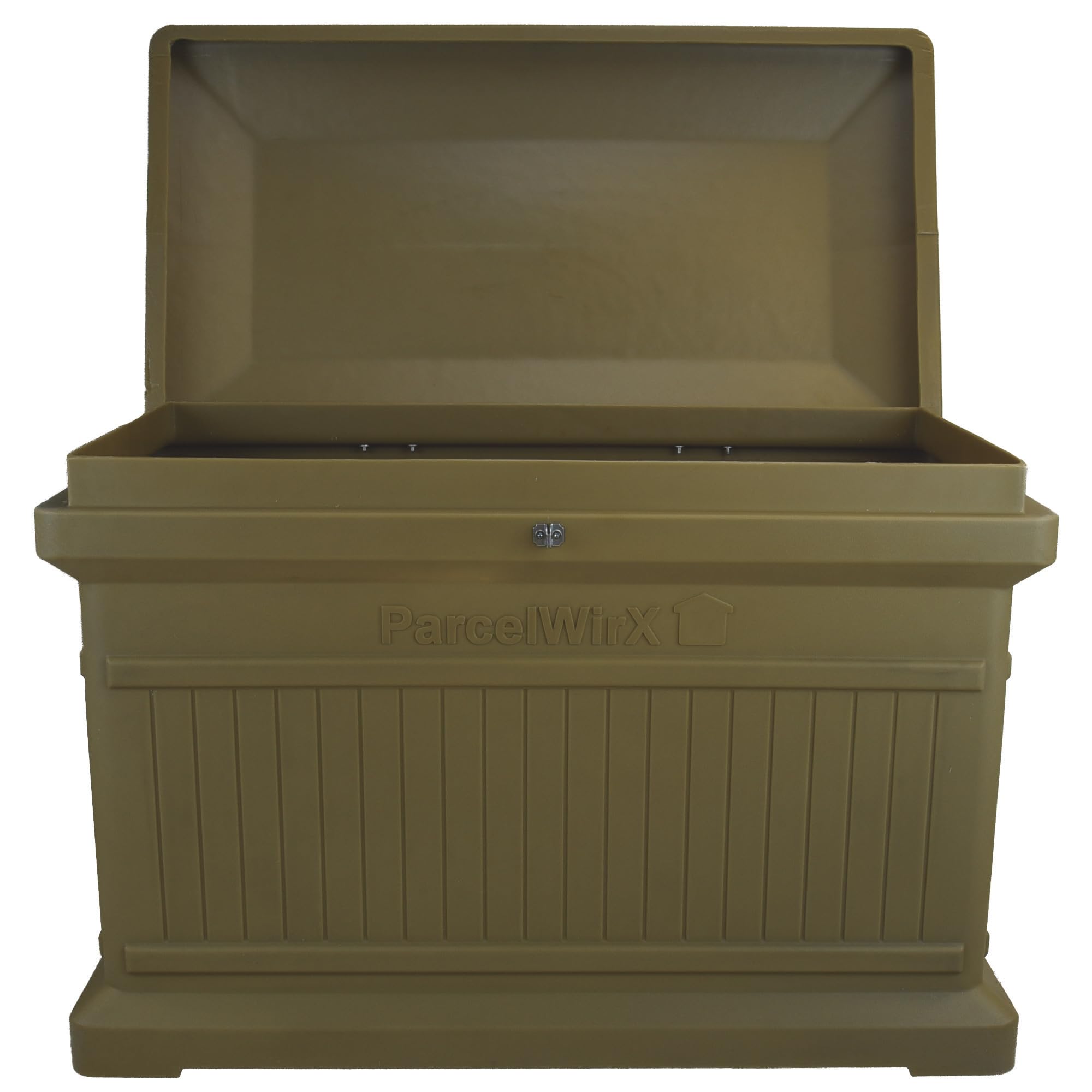 RTS Companies Inc 550200500A5481 Home Accents Parcelwirx Premium Horizontal Delivery Drop Box with Hinged Lid, Oak