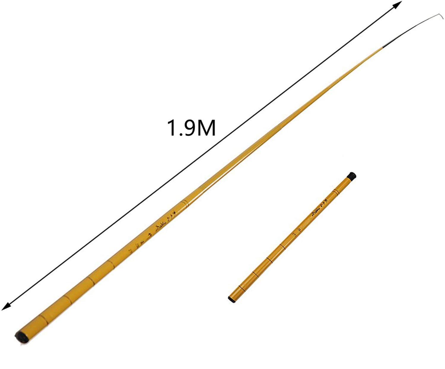 XMHF Traveling Fishing Rod 7 Sections Telescopic Pole Retractable Angling Fishing Pole Rod 1.9M Length