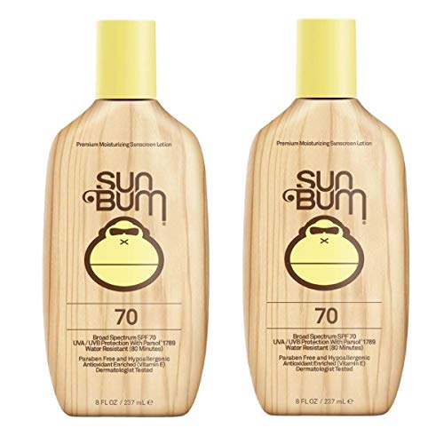 Sun Bum Original SPF 70 Sunscreen Lotion | Vegan and Reef Friendly (Octinoxate & Oxybenzone Free) Broad Spectrum Moisturizing UVA/UVB Sunscreen with Vitamin E | 8 oz (Pack of 2)