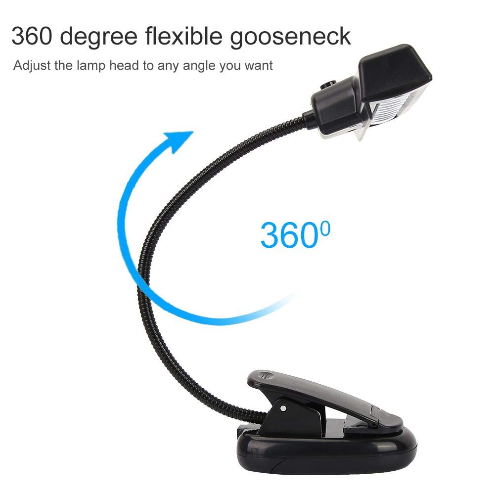 VBESTLIFE Music Stand Light, Portable Clip-on Position Adjustable LED Musician Lamp Reading Light for Music Stands Pianos Work Tables Desks Reading