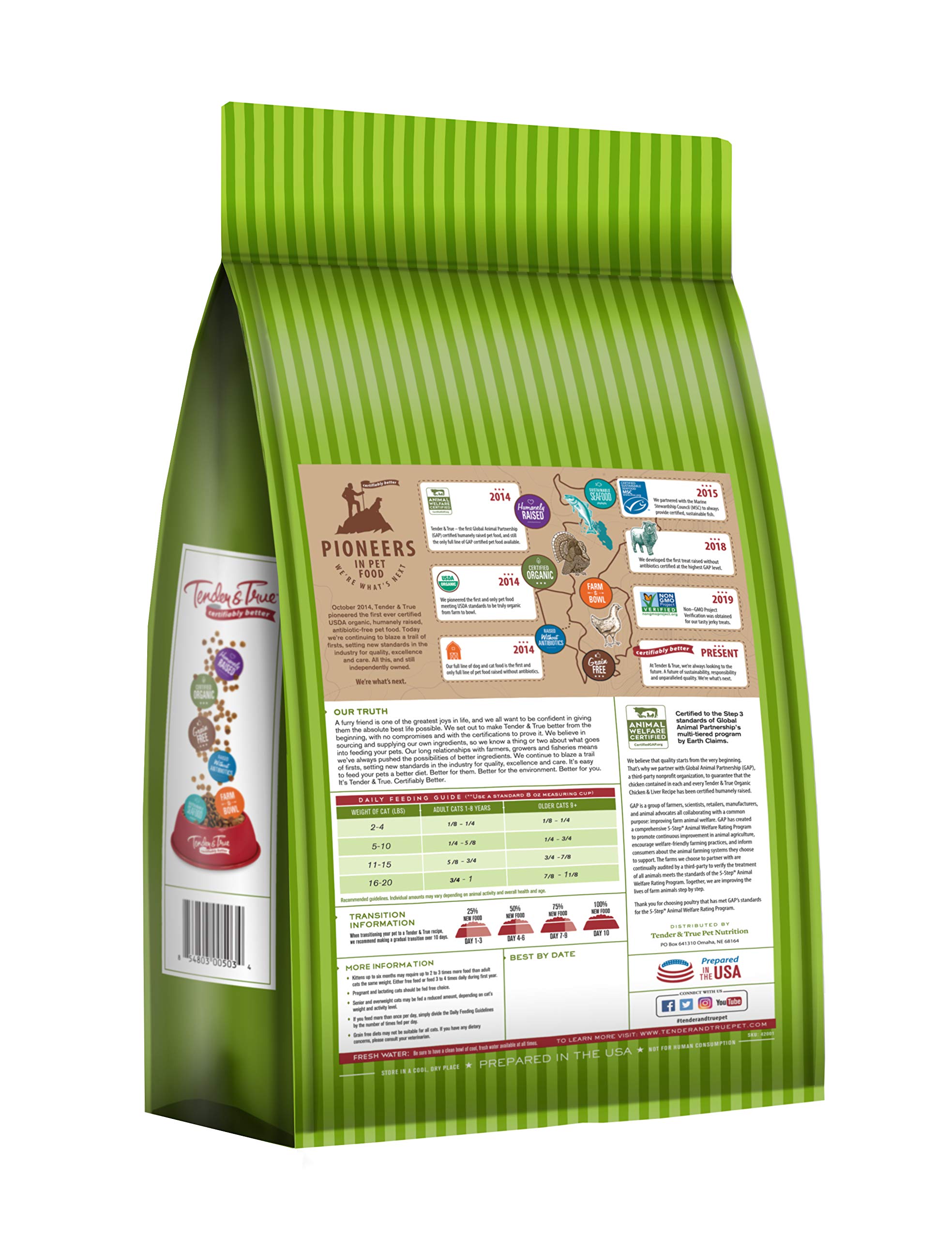 Tender & True Organic Chicken & Liver Recipe Cat Food, 3 lb