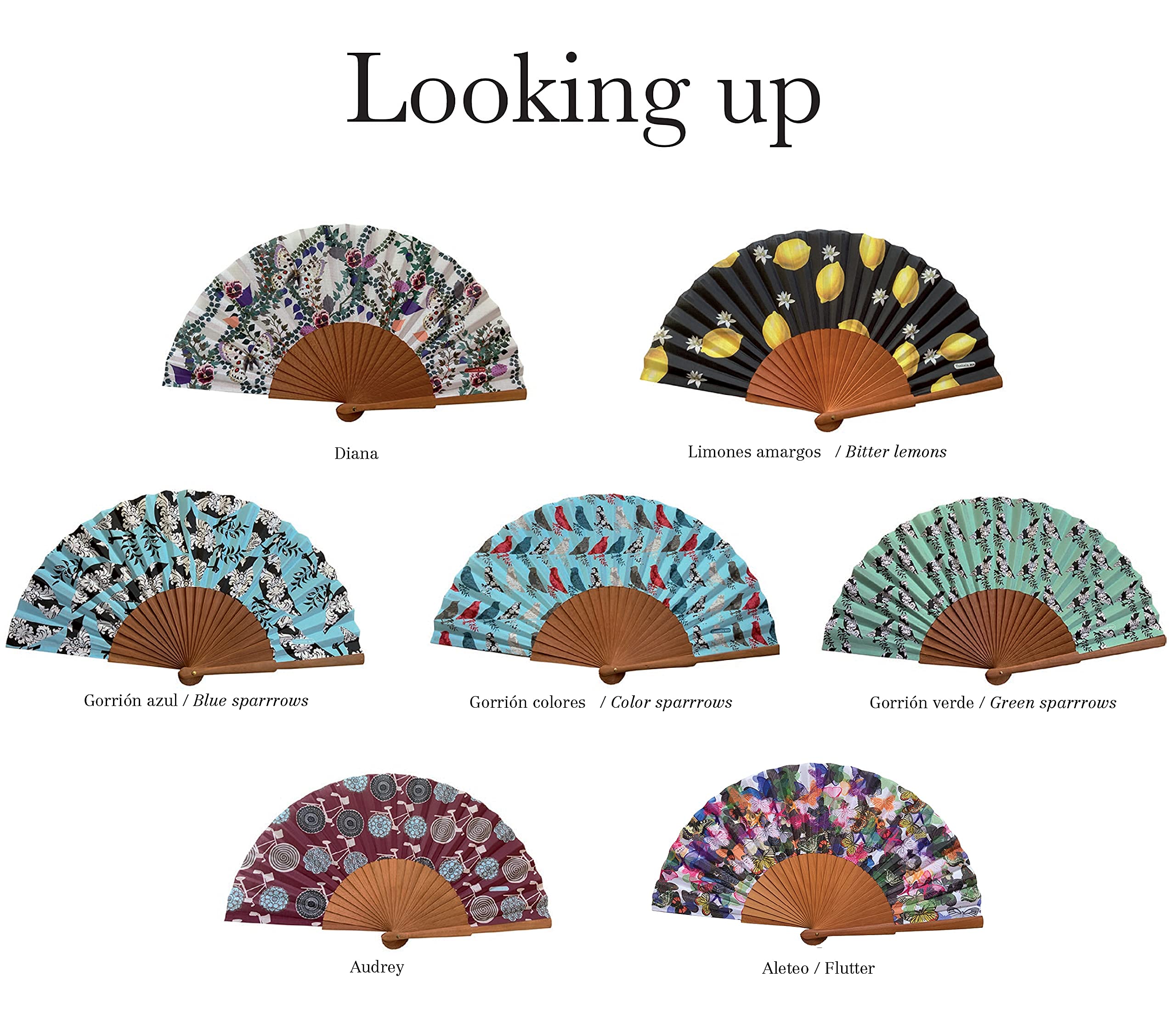 Tusitala Barcelona - Flutter Hand Fan | Handcrafted Spanish Hand Fan | Cotton Fabric and Wood | Includes Protective Jute Cotton Bag | Authentic Gift | 23cm - 9β.