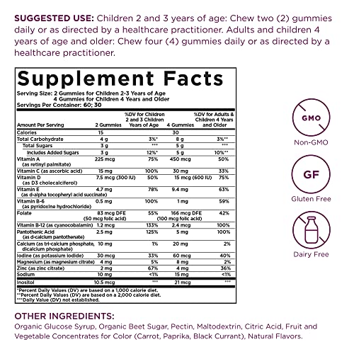 Solgar U-Cubes Children's Multi-Vitamin & Minerals, 120 Gummies - 3 Great-Tasting Flavors, Grape, Orange & Cherry - Ages 2 & Up - Non GMO, Gluten Free, Dairy Free - 60 Servings