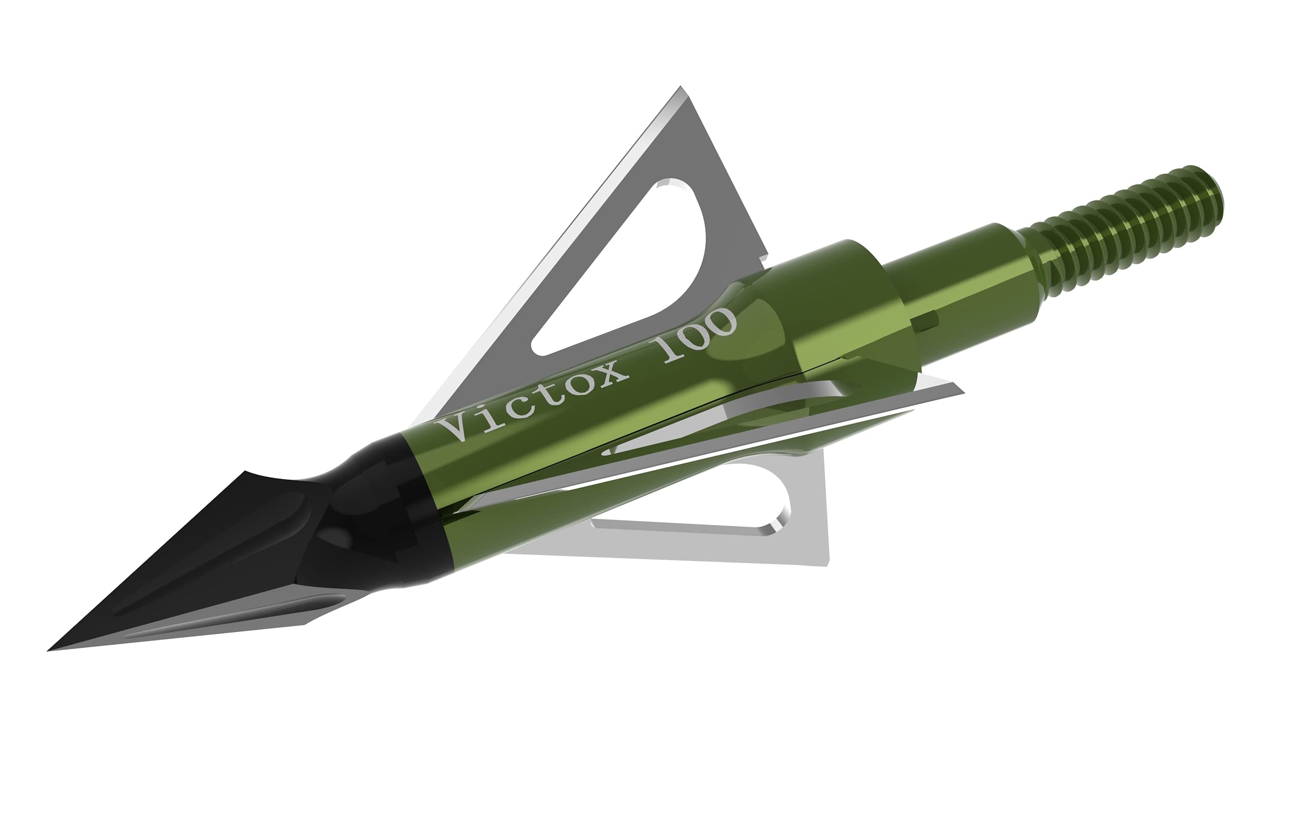 Victox Archery Broadheads 100 Grain 3 Blade Broadhead 1-1/8" Cutting Diameter Bowhunting 100 Grain 3 Pack fit for Compound Bow (Green)
