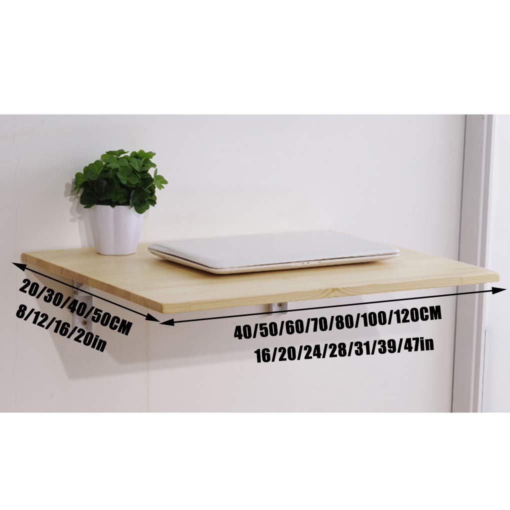 YNAYG Folding Wall-Mounted Table Wall-Mounted Folding Table Multi-Function Wall Mount Laptop Desk Writing Desk Home Office Computer Desk,Solid Wood,Paint Free,Size Optional