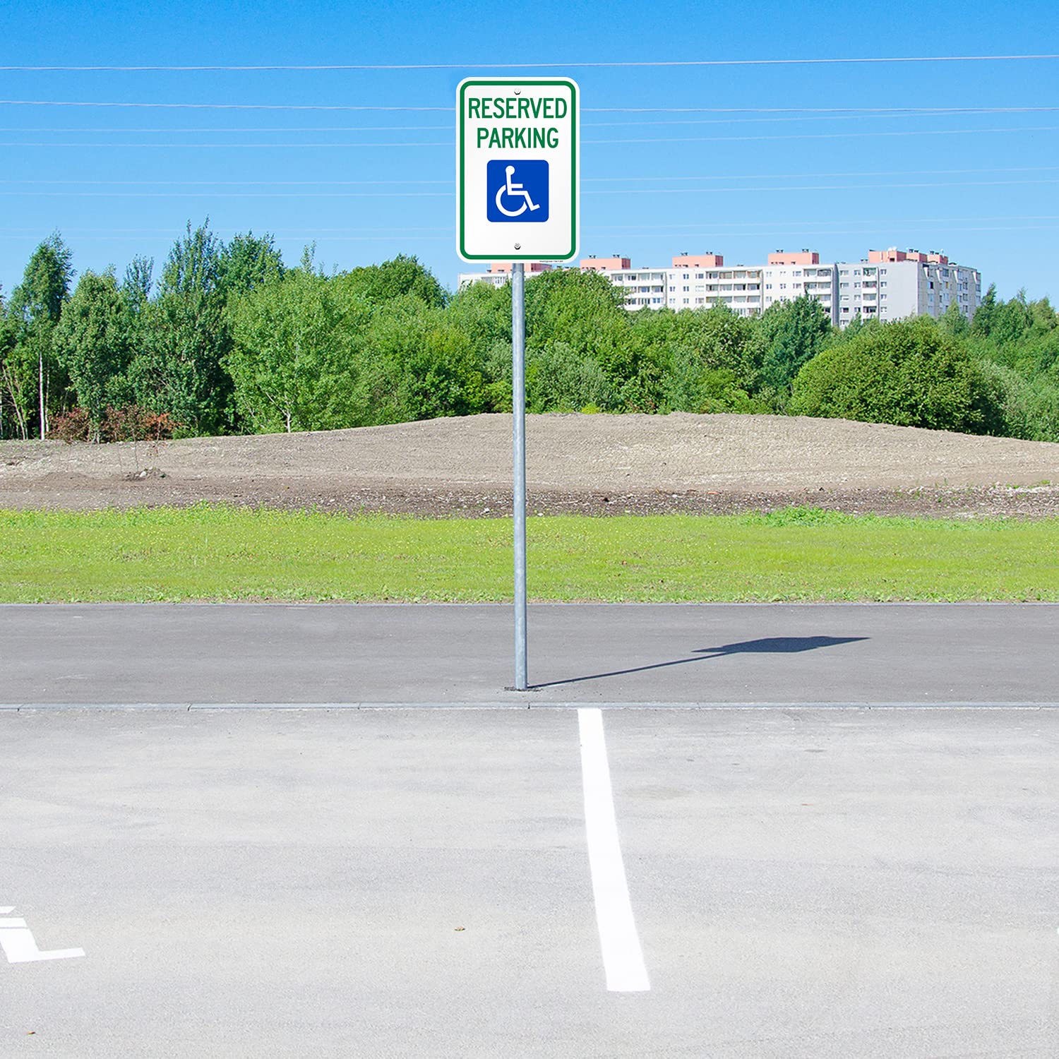 SmartSign Basics Reserved Parking Federal Handicap Parking Sign | 12" x 18" Engineer Grade Reflective ACM