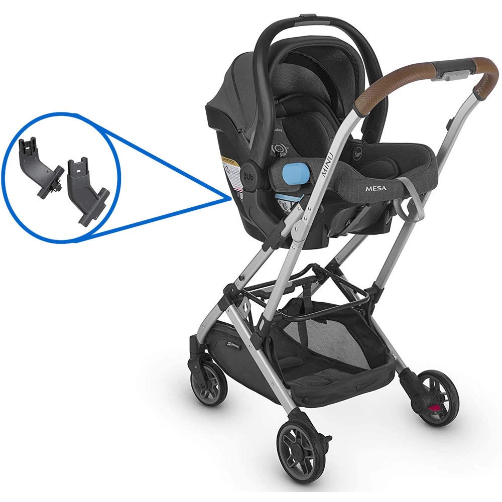 UPPAbaby MINU Stroller + MESA Adapter - Jordan (Charcoal Melange/Silver/Black Leather)
