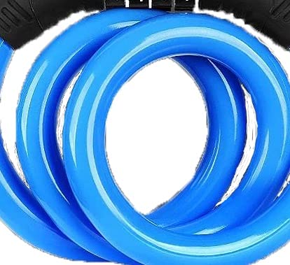 WWWL Bike Lock Bicycle Lock Bike Accessories Theft Spiral Steel Cable Universal Protective Stainless Coil Chain Safe Combination Bike Lock (Color : Blue)