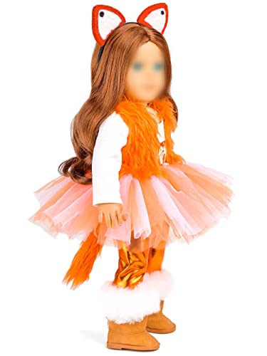 Sweet Dolly 18 Inches Doll Clothes Christmas Red Fox Costume Outfits Fit American 18 Inch Dolls