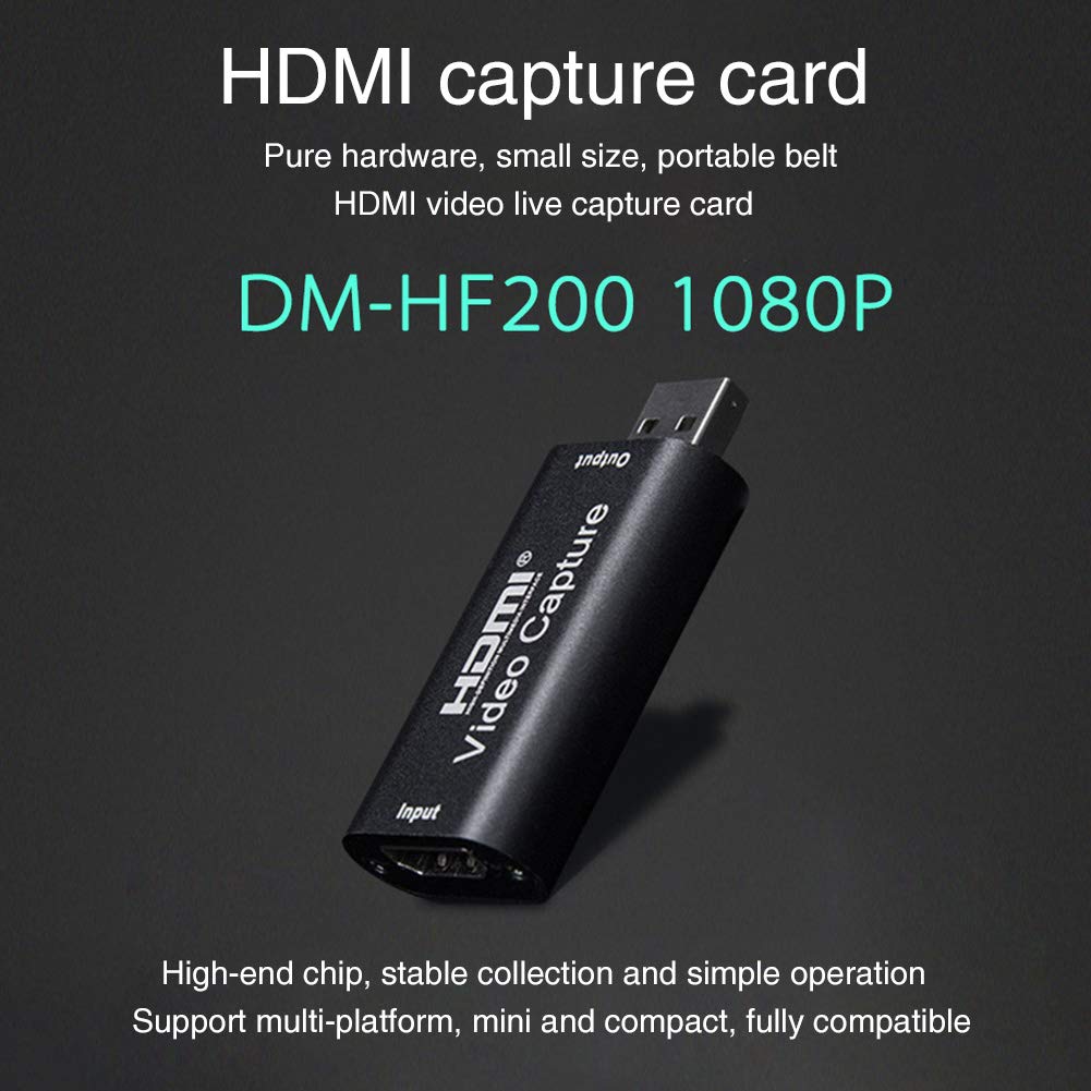 Video Capture Dongle,Video Capture Card for Computer,Live Streaming Adapter Video Capture Card HDMI to USB2.0,for High Definition Acquisition,Teaching Recording