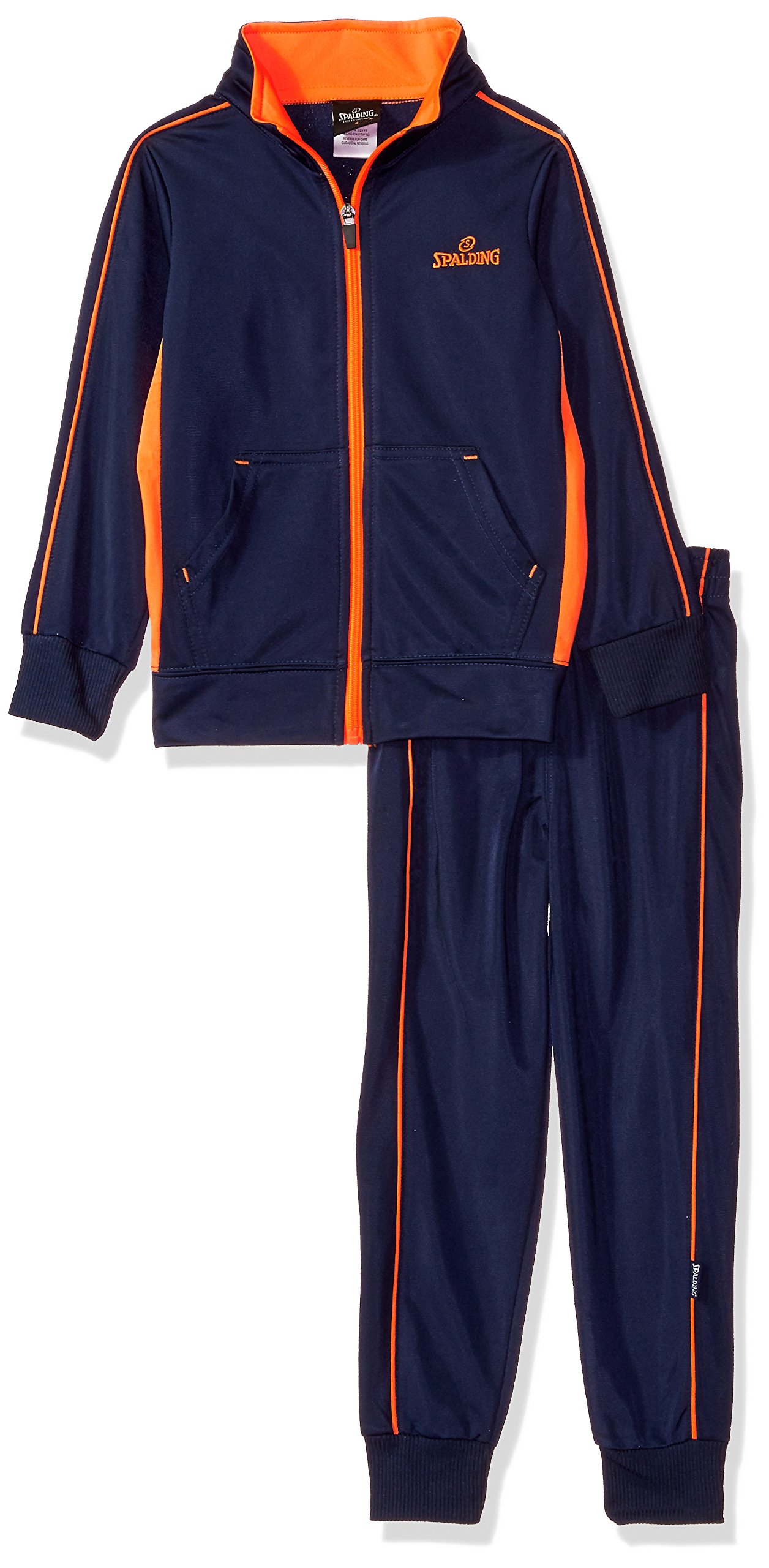 Spalding Little Boys' Tricot Two Piece Sweatsuit, Dark Navy, 5/6