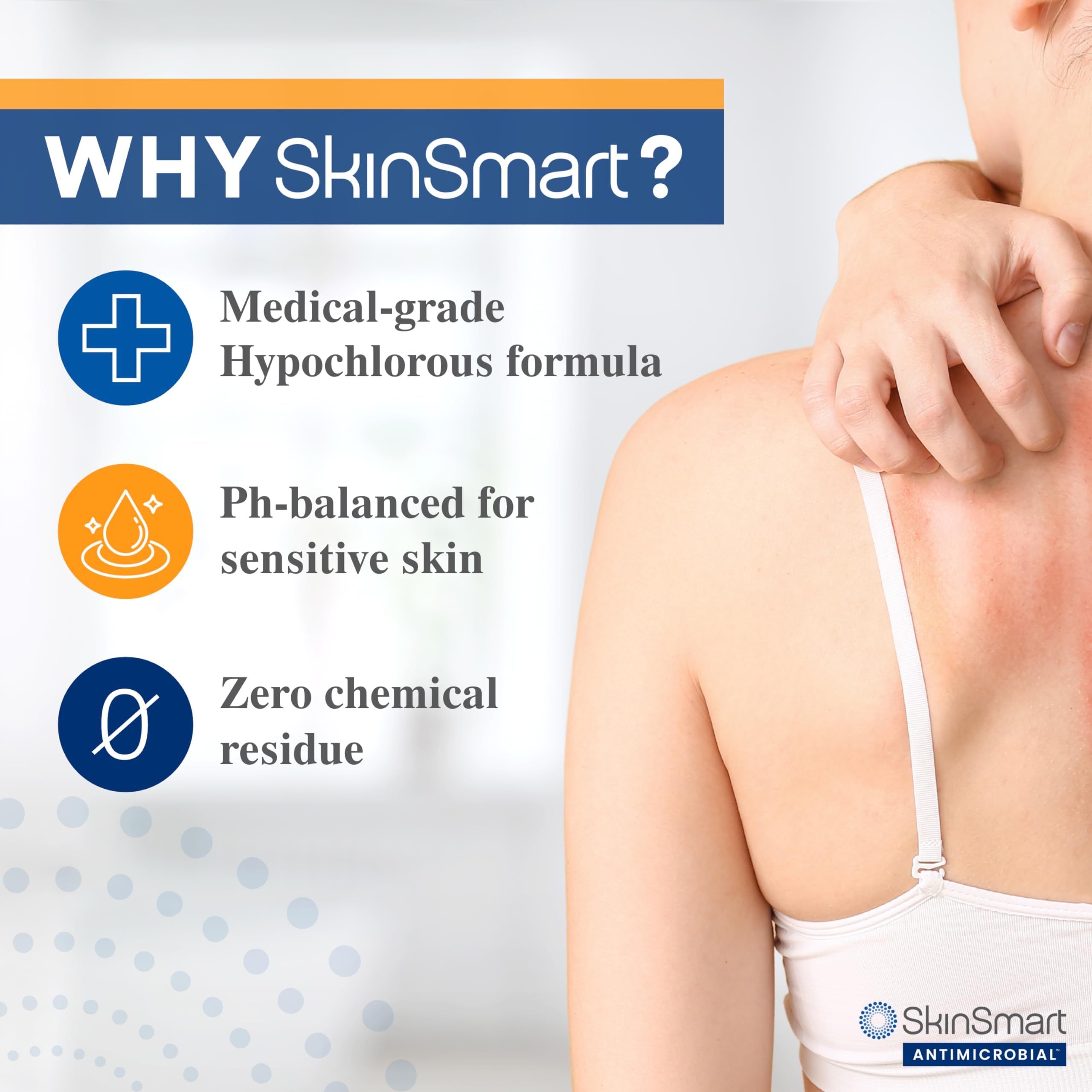 SkinSmart Eczema Therapy, Hypochlorous Antimicrobial Safely Removes Bacteria, so Your Skin Can Heal, Travel Size 2 Ounce Spray (Pack of 3)