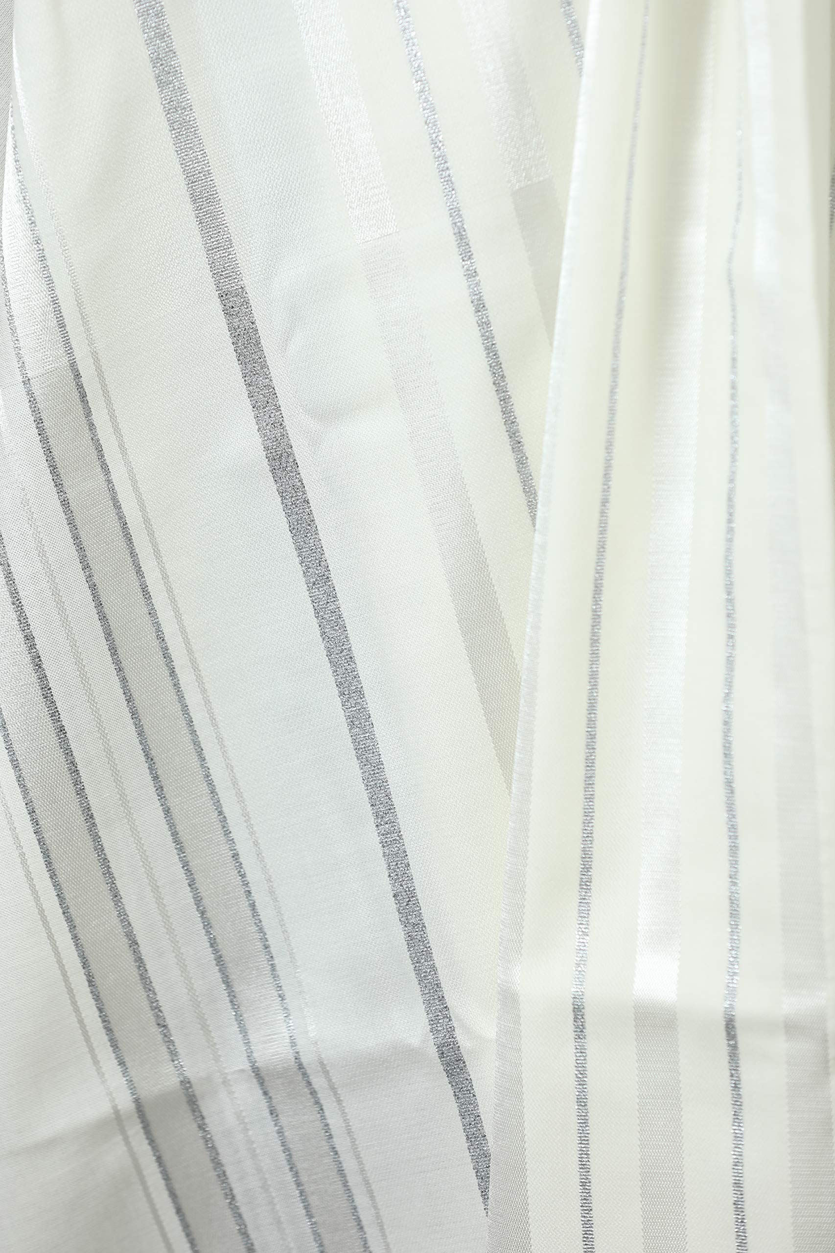 TALITANIA Traditional pure wool Tallit prayer shawl tallis gadol (Size 70 (L) 80 X 60 inches, White and silver Stripes)