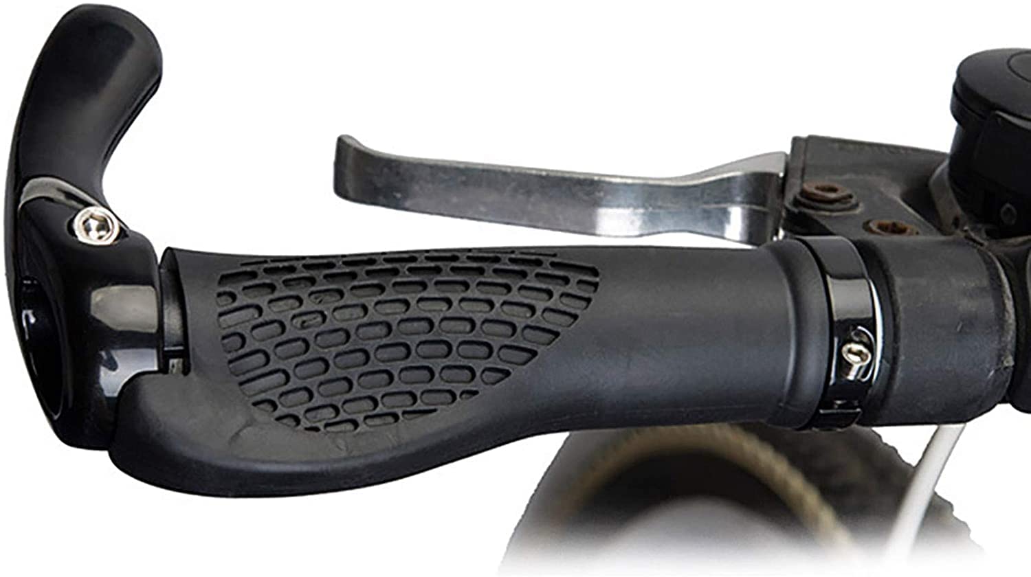 VideoPUP Rubber Bike Handlebar,Ergonomic Antislip Bike Bicycle lock-on Handlebar Cover,Bike Accessories for 22.2mm Handlebar-Black
