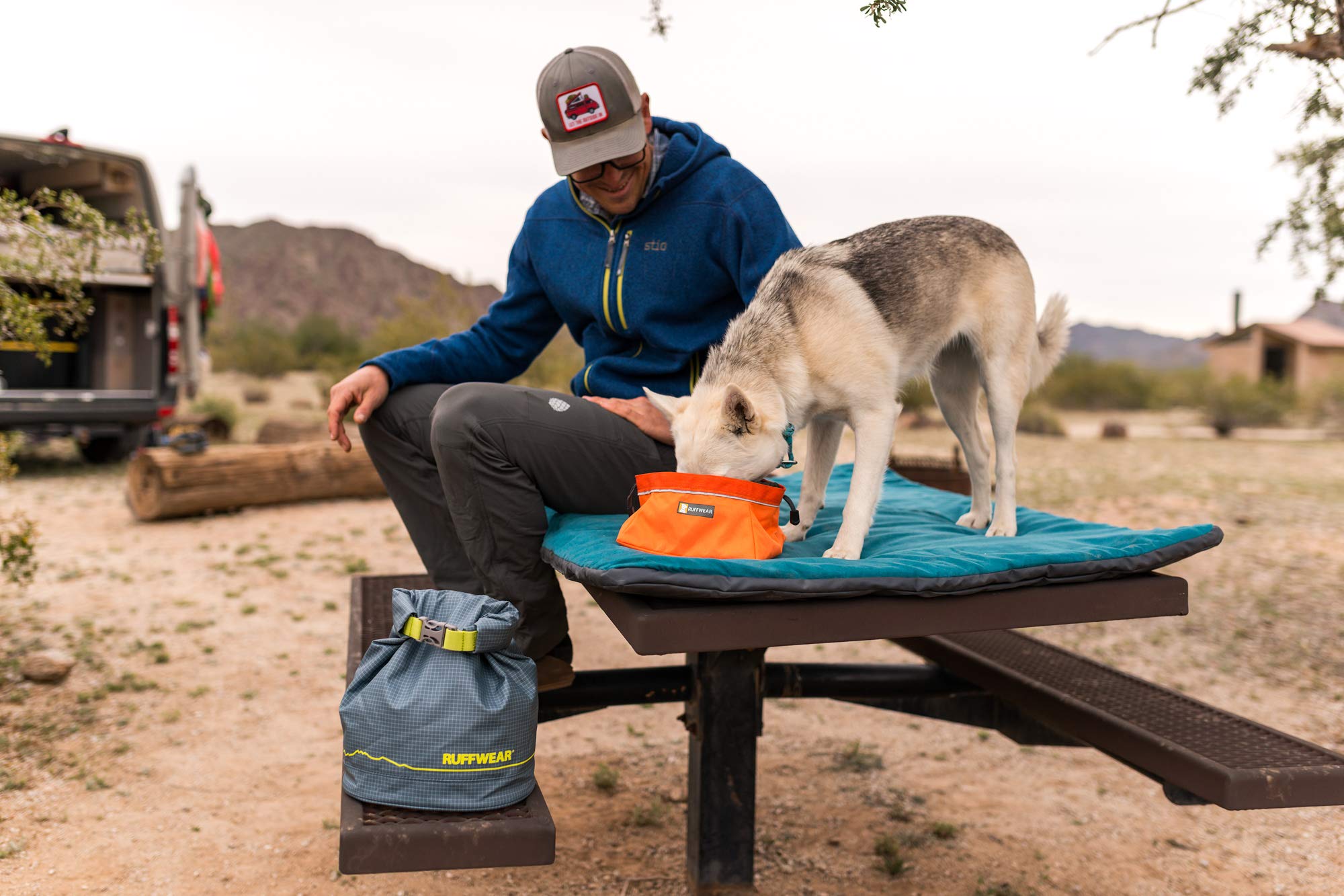 Ruffwear, Kibble Kaddie 42 Cup Dog Food Storage System for Camping, Travel, and Everyday, Slate Blue