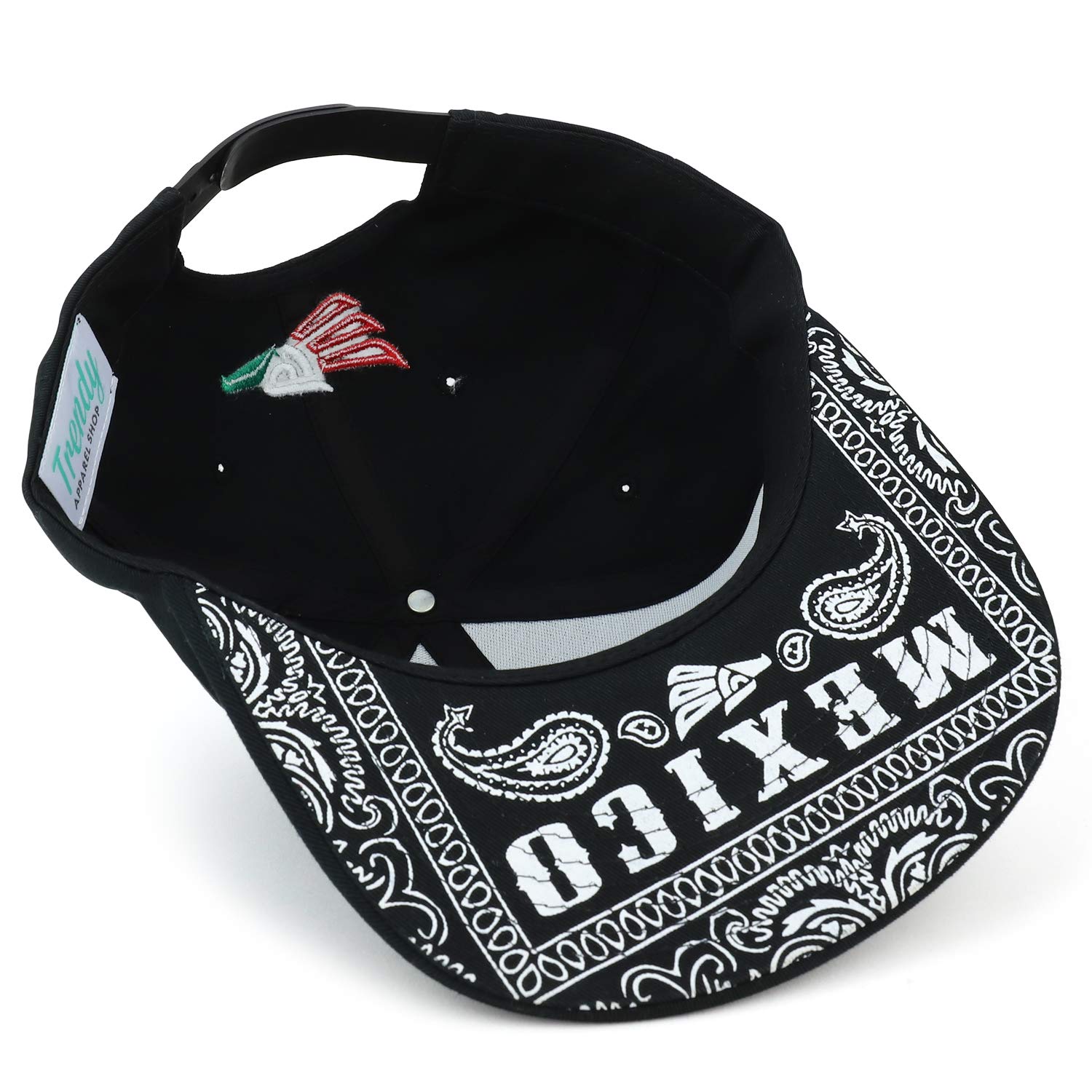 Trendy Apparel Shop Hecho En Mexico Eagle 3D Embroidered Snapback Cap - BLACK BLACK
