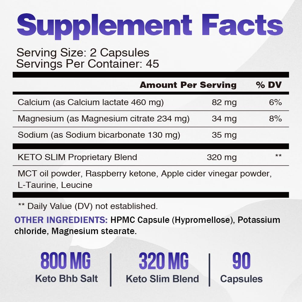 VEGEPOWER Keto Pills Apple Cider Vinegar Weight Loss Fat Burner Ketosis Diet Support Boost Energy Ketones Supplement with ACV for Women Men 90 Capsules