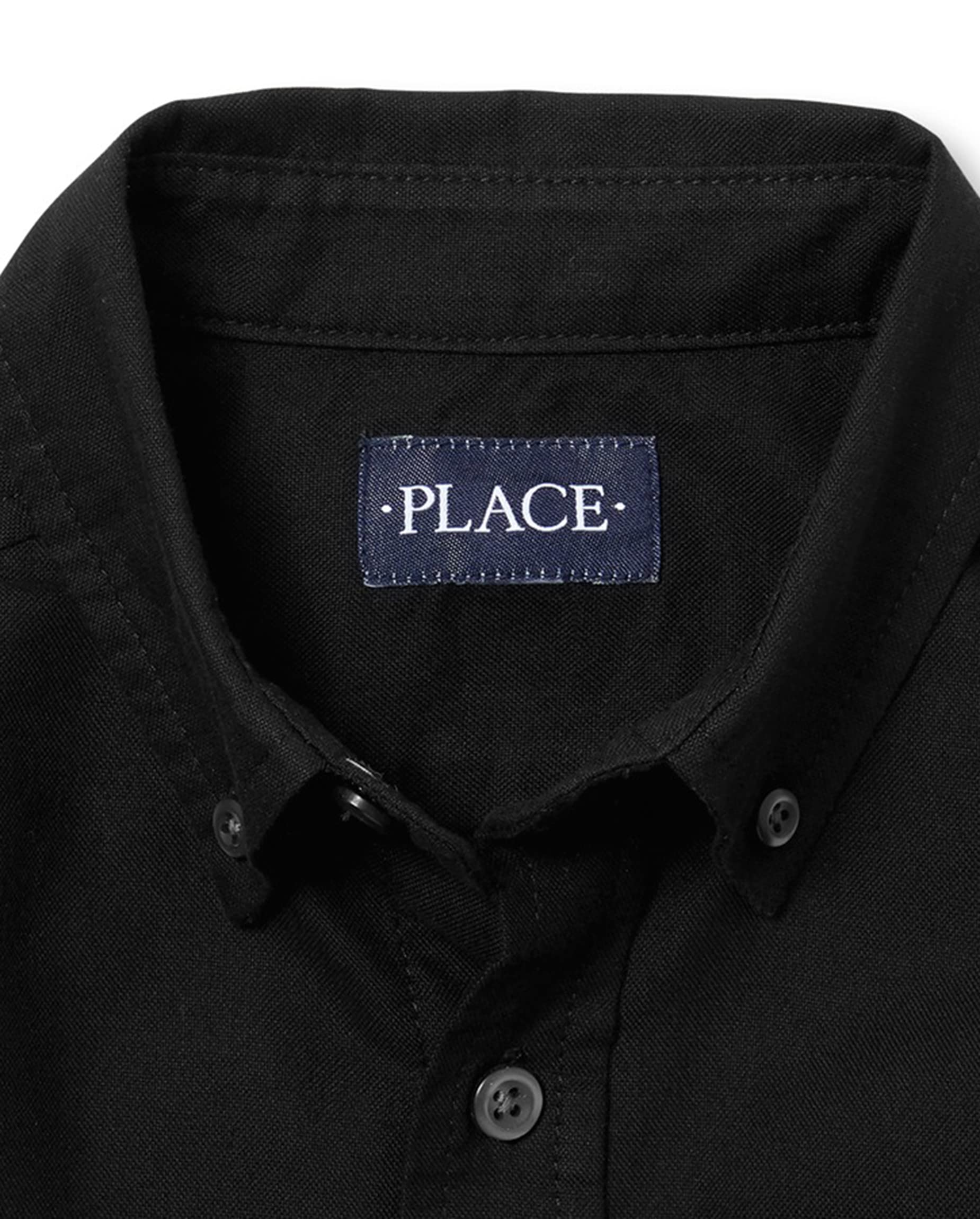 The Children's Place,boys,Long Sleeve Oxford Shirt,Black,Large