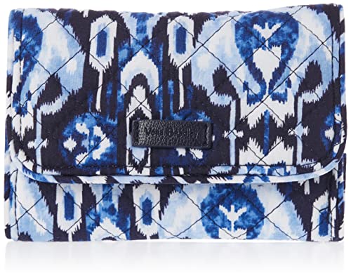 Vera Bradley Women's Cotton Riley Compact Wallet With RFID Protection, Ikat Island, One Size