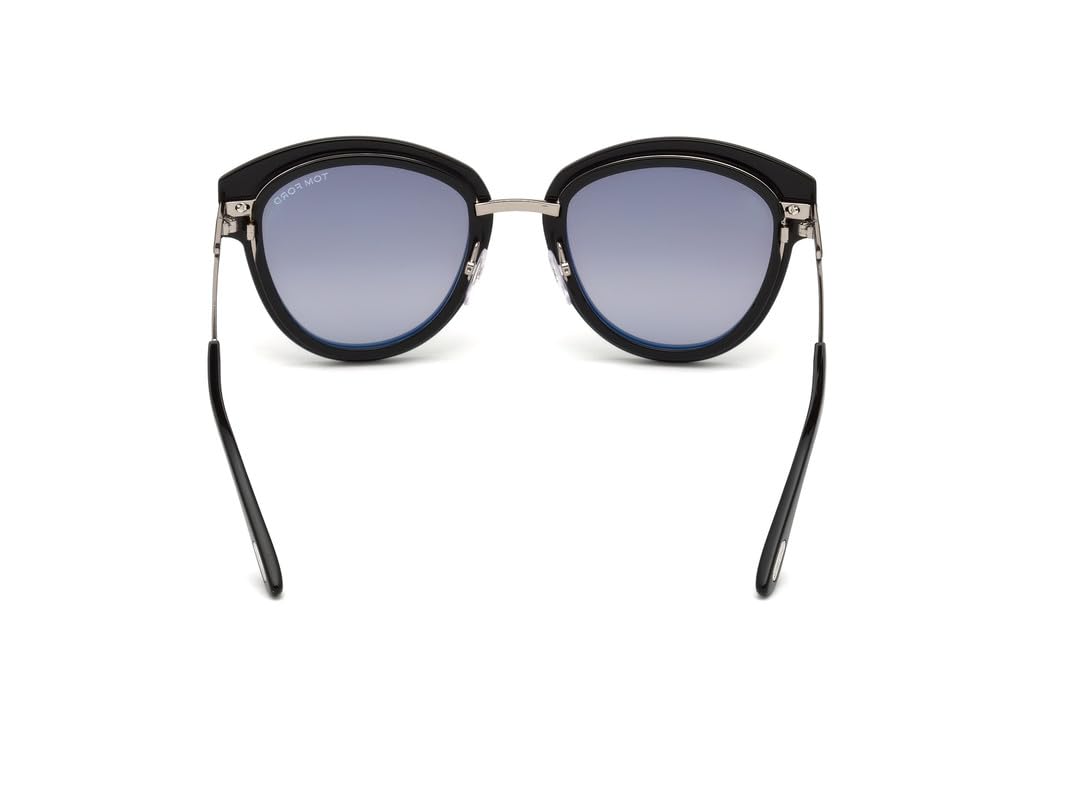 Tom Ford FT0574 14C Shiny Light Ruthenium Mia Cats Eyes Sunglasses Lens Categor, Black, 52-22-140