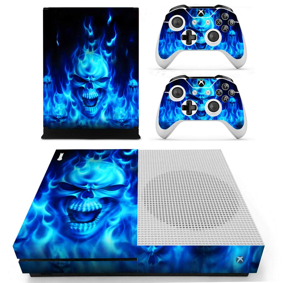 Xbox One S Skins Wrap Sticker with Two Free Wireless Controller Decals, Whole Body Protective Vinyl Skin Decal Cover for Microsoft Xbox One Slim Console - Blue Grimace