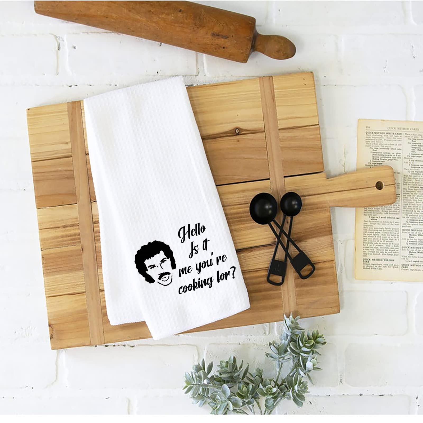 WCGXKO Hello is It Me You're Cooking for Printed Funny Kitchen Towel Dish Towel (You're Cooking for Towel)