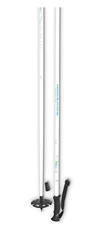 Whitewoods Unisex Backtrail Aluminum Nordic Ski Poles with Oversized Basket, White, 140, (BTAP-140)