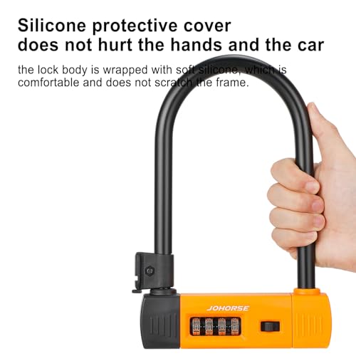 U-Lock, Heavy Duty Combination U Lock Paddle Lock, U Lock with 4-Digit Resettable, Heavy Duty Anti-Theft Bicycle U Lock Secure Your, Scooter, Electric and More Ideal for Road Moun