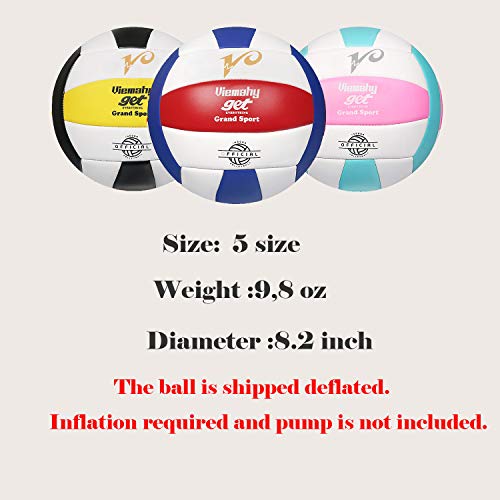 Super Soft Volleyball - Waterproof Indoor/Outdoor Official Volleyball for Pool,Game,Gym,Training,Beach Play (Size 5) (Pink 2)