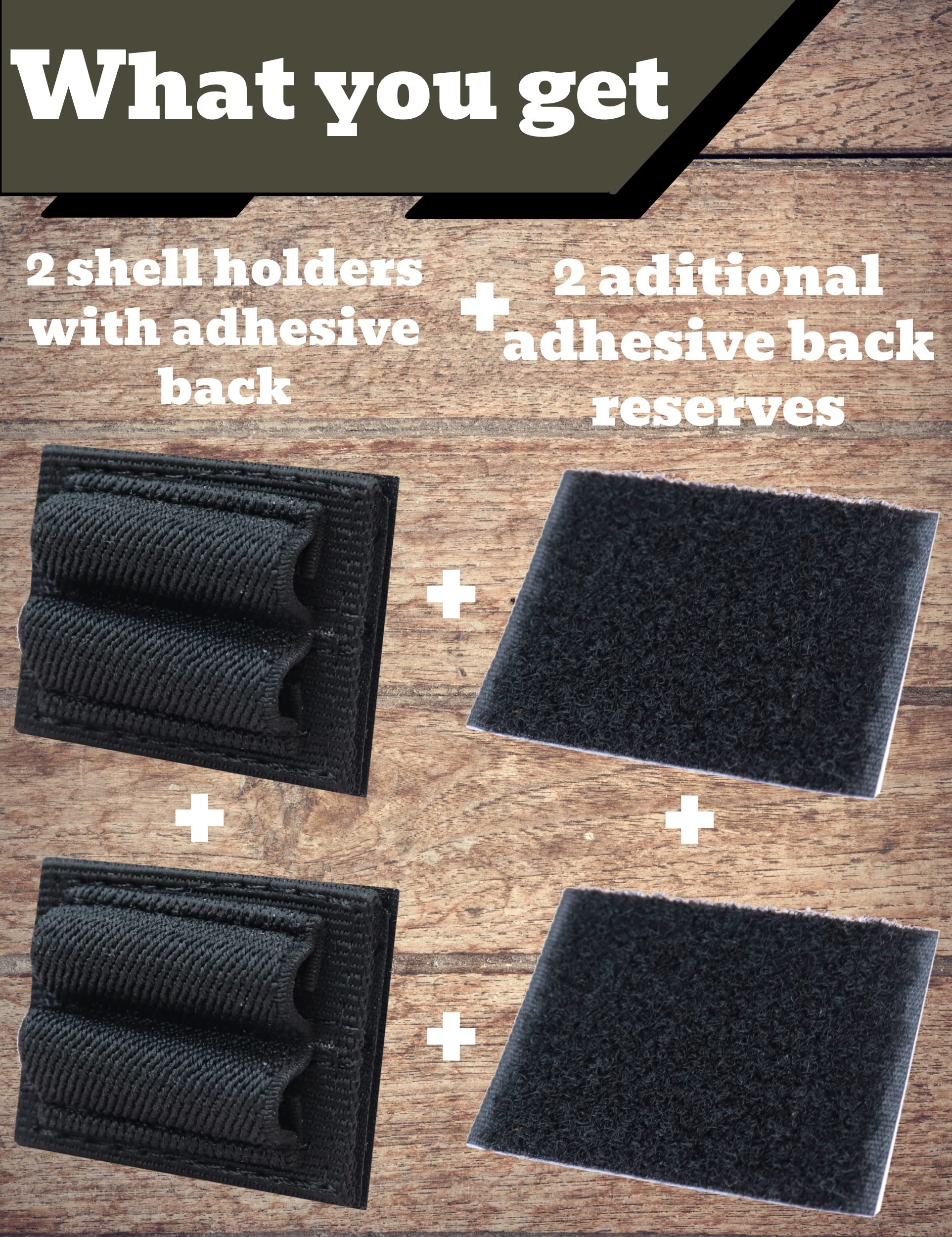 Underalert 2 Round Bullet Holder for Rifle with Velcro and Adhesive Backing Sticker, 223 308 30-06 Ammo Holder for Rifles Side and Buttstock, Two Round Gun Shell Stock Pouch