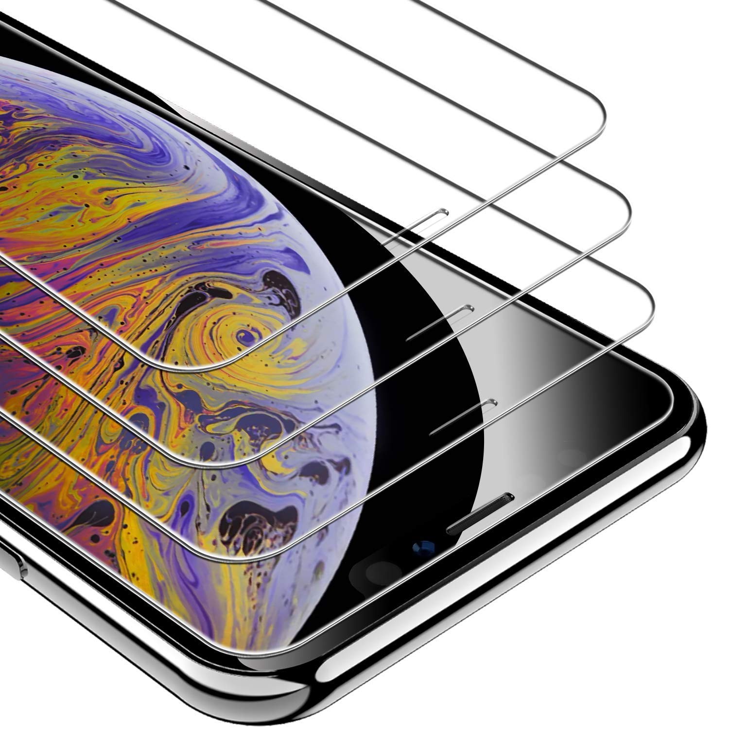 ToneGod Tempered-Glass Screen Protector for iPhone 11 Pro Max/iPhone Xs Max, 【3-Pack】 High-Definition Glass Screen Protector for iPhone 11 Pro Max/iPhone Xs Max [Scratch Resistant](6.5-Inch)