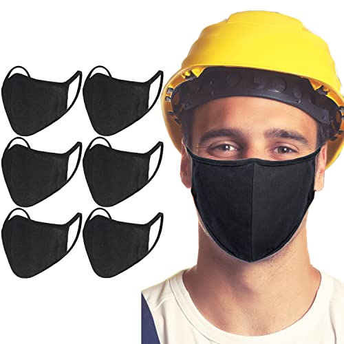 Soft Comfty Fabric Mouth Cover Unisex Washable and Reusable Cotton Warm Cloth Face Mask - with Nose Wire Black