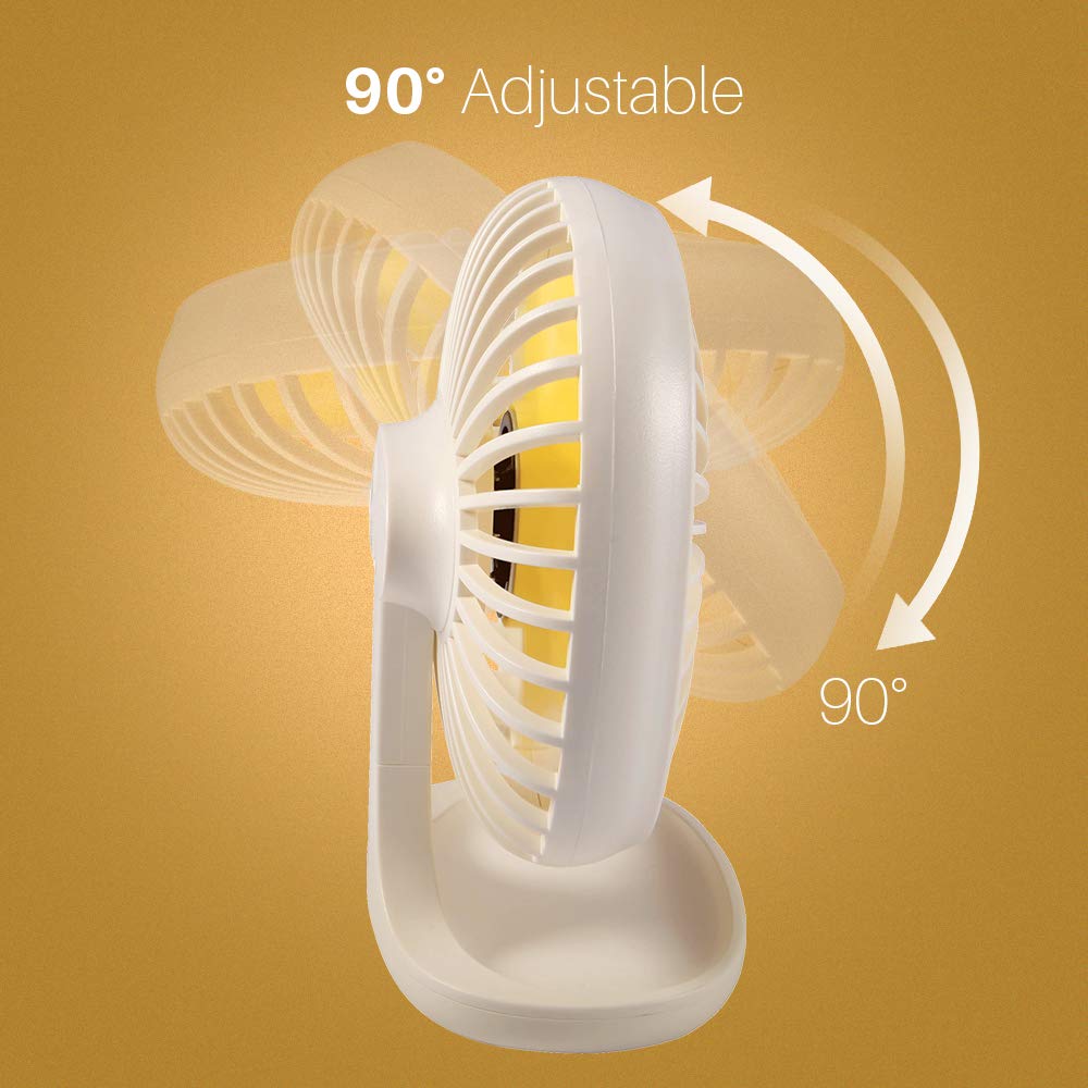 TekHome Small Desk fan, Personal Mini USB Fan,Office Desktop Fan,Quiet Fan for Home Bedroom,4 Inch, White.
