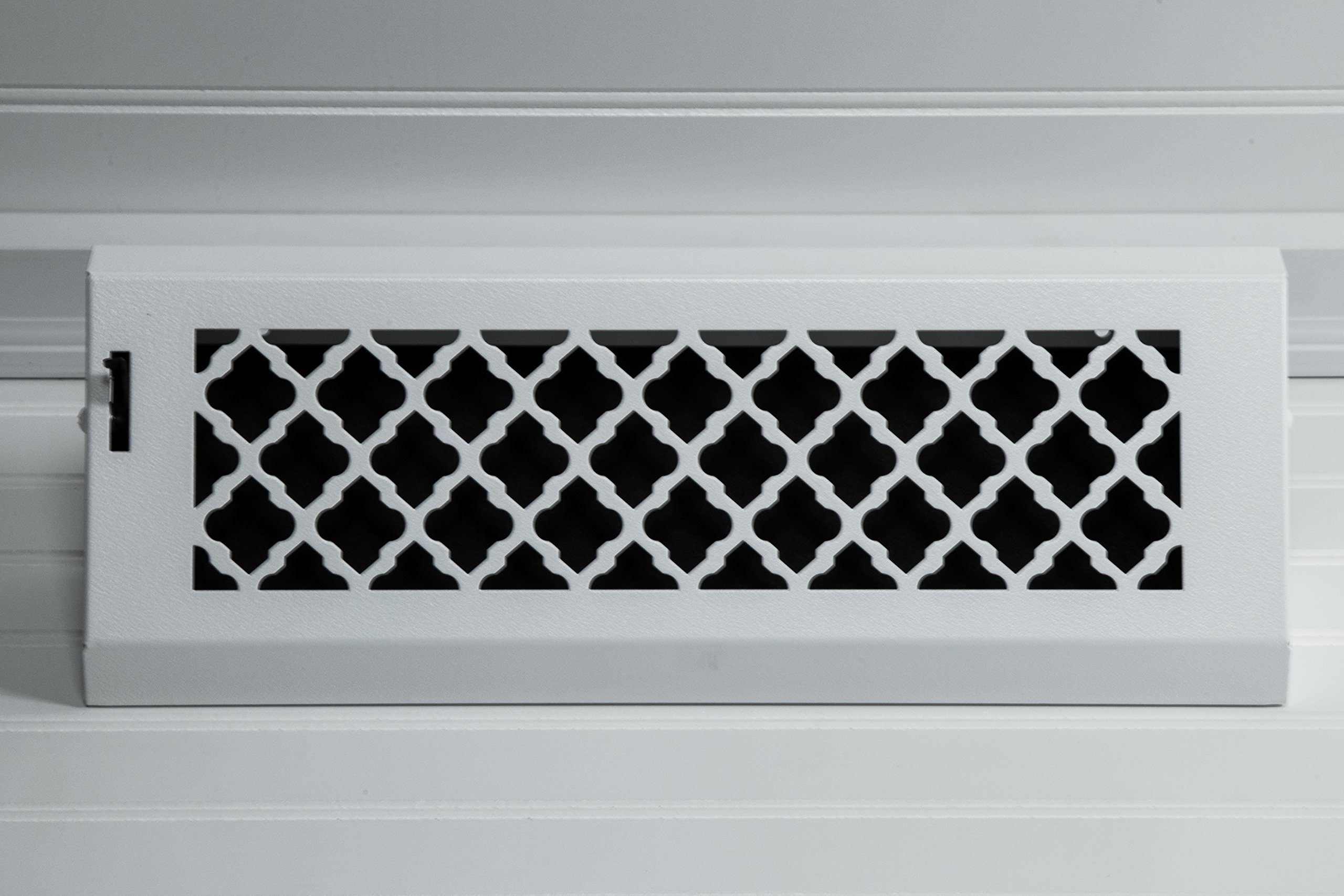 SteelCrest BTU15BBSWH Bronze Series Designer Baseboard Vent with Air-Volume Damper, White