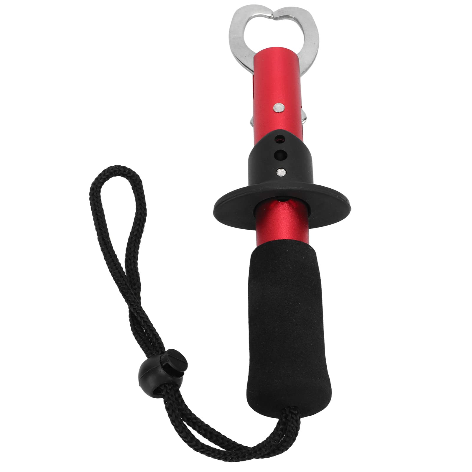 Vifemify Fish Lip Clip Stainless Steel Fish Clip Frame Fishing Tool Belt Wrist Strap Non-Slip Handle Fishing Gear Accessories(red)